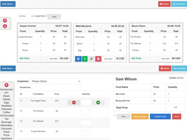Online Food Ordering System project in PHP source code free download