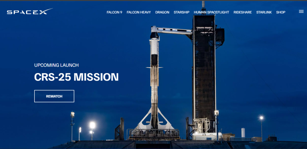 Download SpaceX website template in HTML