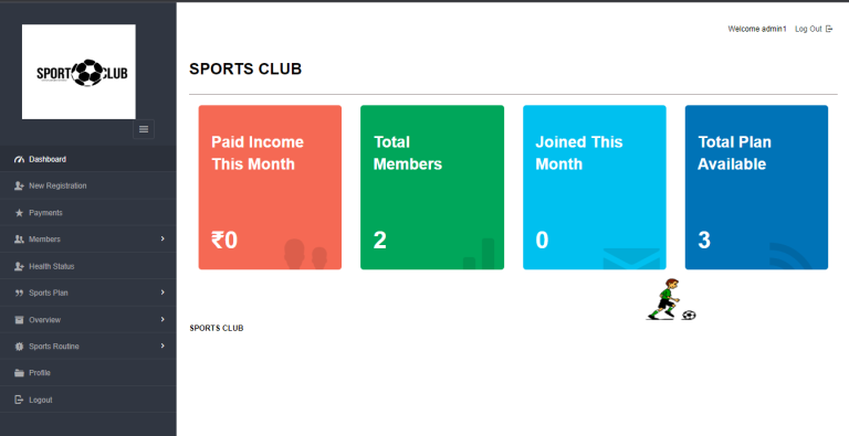 Download Sports Club Management System in php